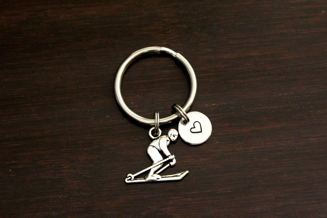 Skier Key Ring/ Keychain / Zipper Pull - Skiing Gift - Sports Gift ...