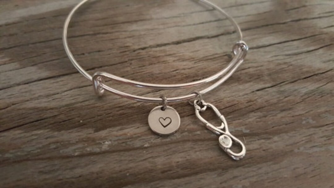 Stethoscope Bangle Bracelet - Stethoscope Jewelry - Nurse Jewelry ...