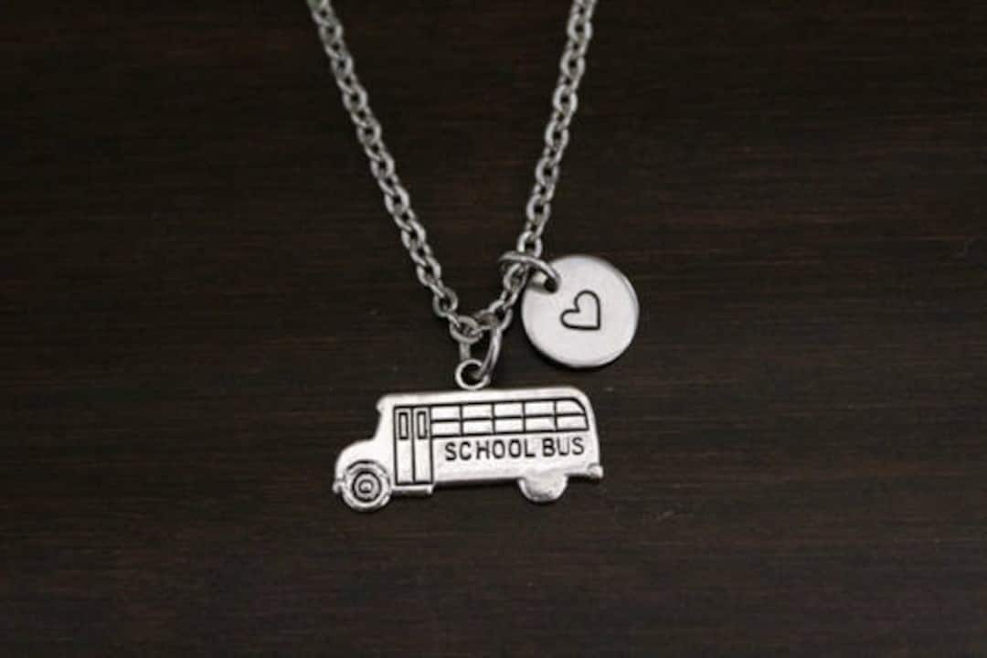 School Bus Driver Necklace - Favorite Bus Driver Gift - School Bus ...