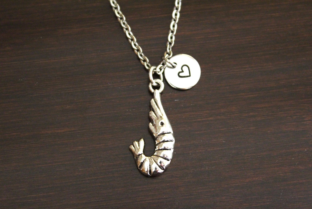 Shrimp Necklace - Shrimp Jewelry - Seafood Lover - Crayfish Necklace ...