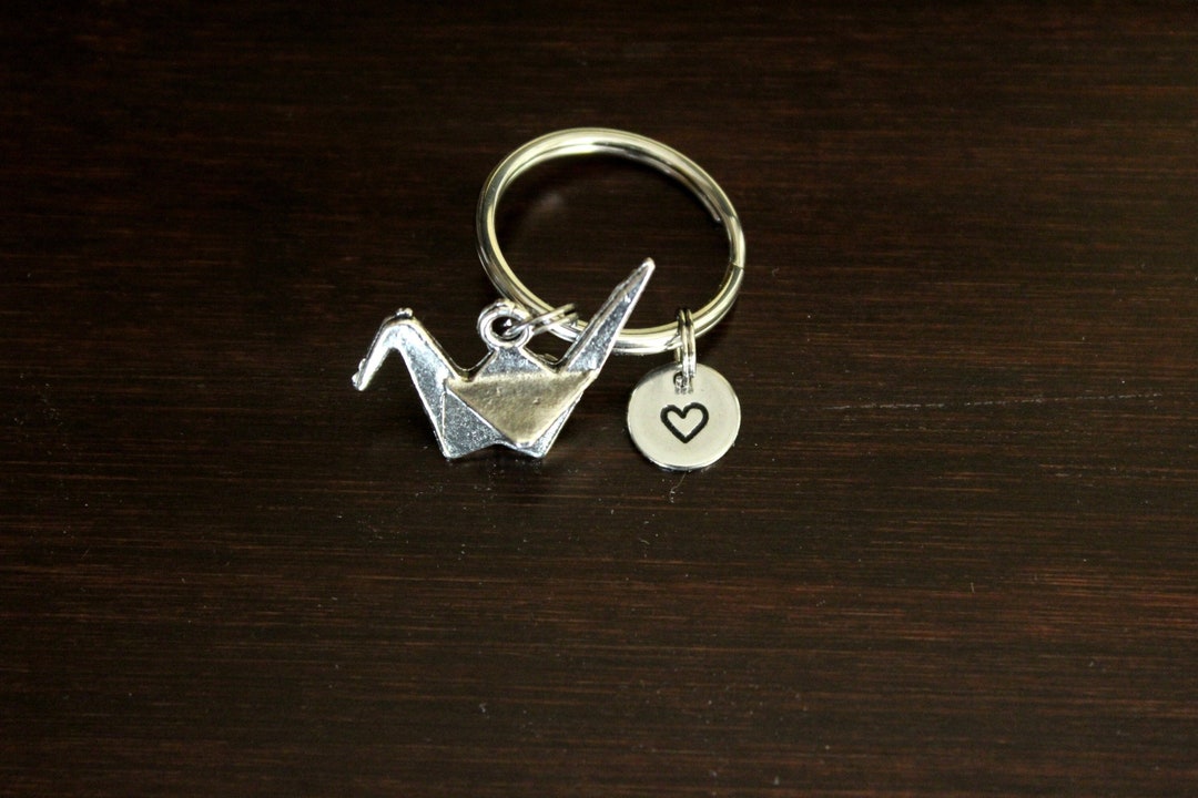 3D Crane Key Ring/ Keychain / Zipper Pull - Crane Lover - Crane Gift ...