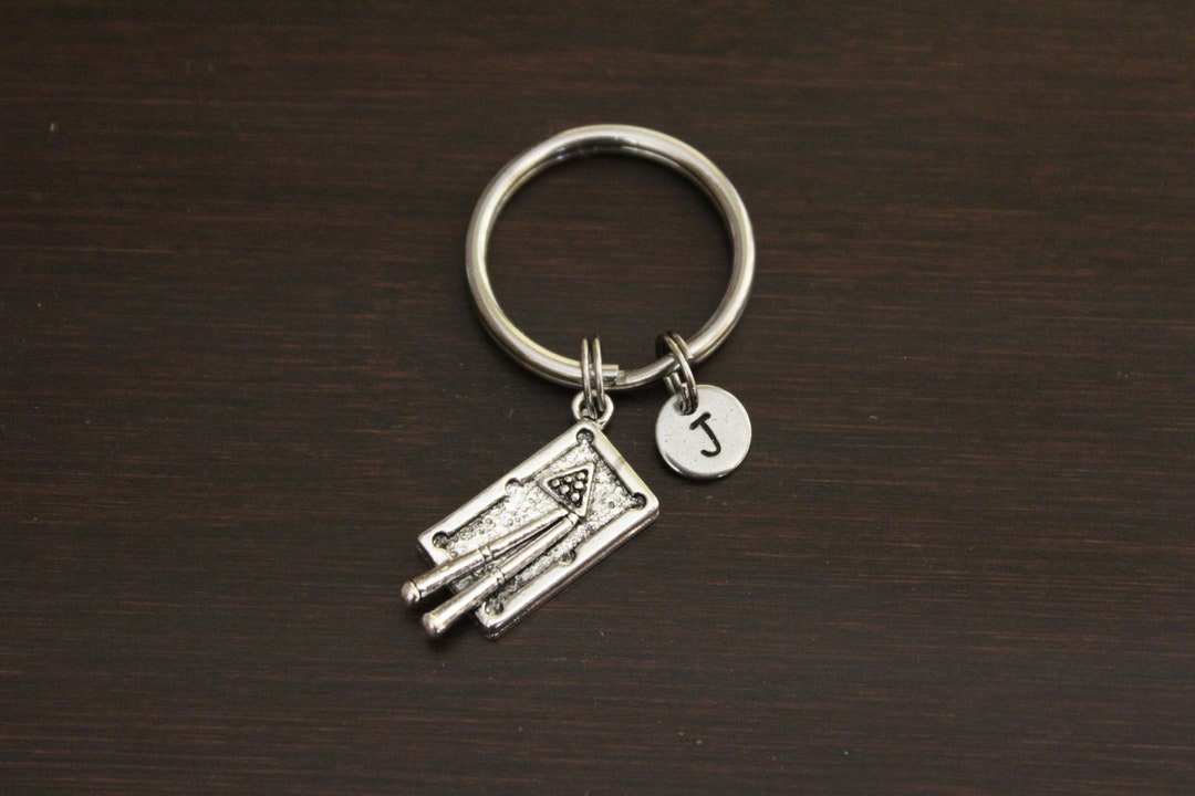 Pool Table Key Ring/ Keychain / Zipper Pull - Billiards Table Keychain ...