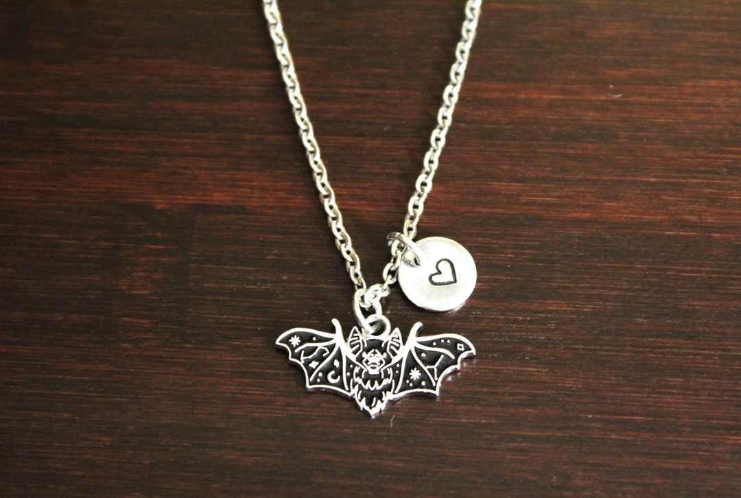 Bat Necklace Moth Star Moon - Bat Jewelry - Bat Lover - Vampire Jewelry ...
