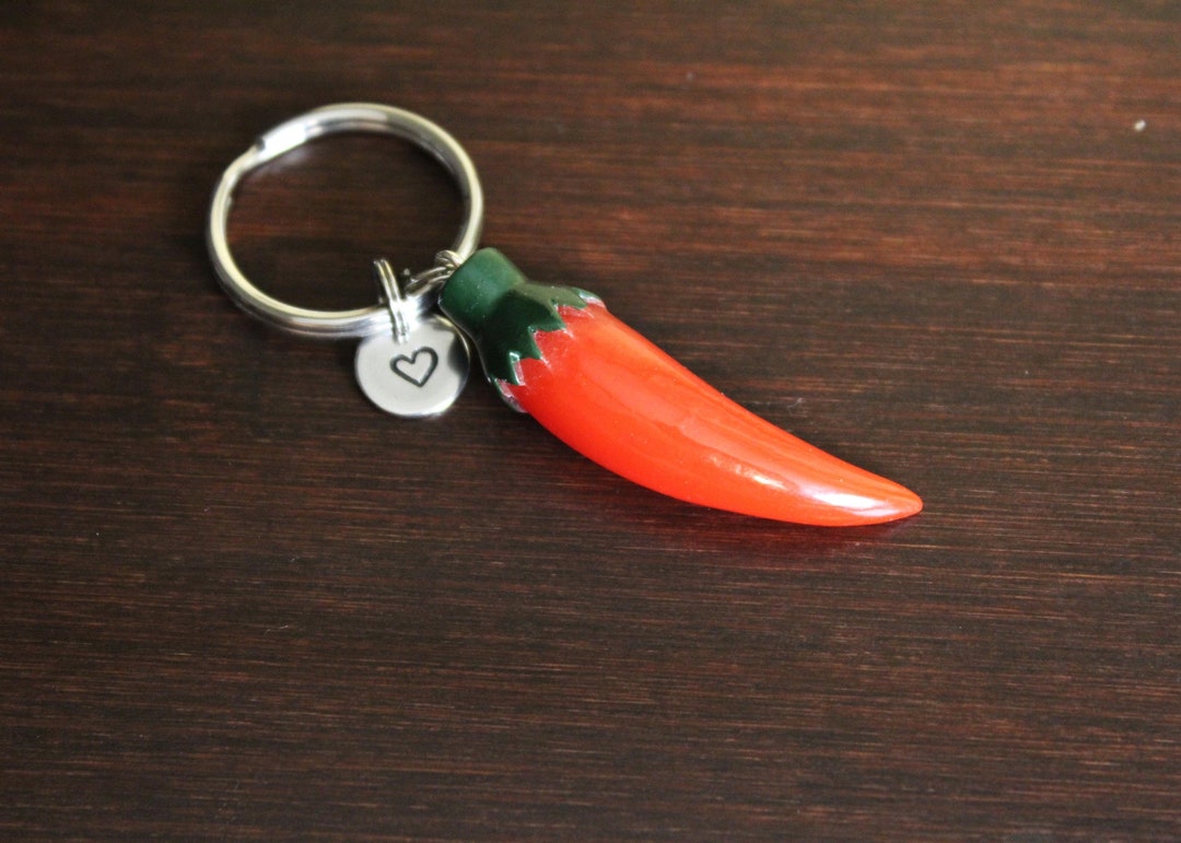 Red Pepper Key Ring/ Keychain / Zipper Pull - Pepper Lover Gift - Chef ...