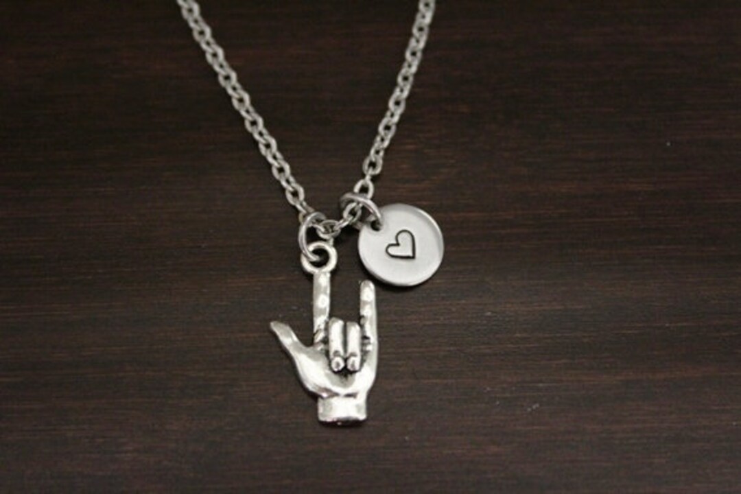 Sign Language Necklace - I Love You Hand Signal Necklace - ASL Necklace ...