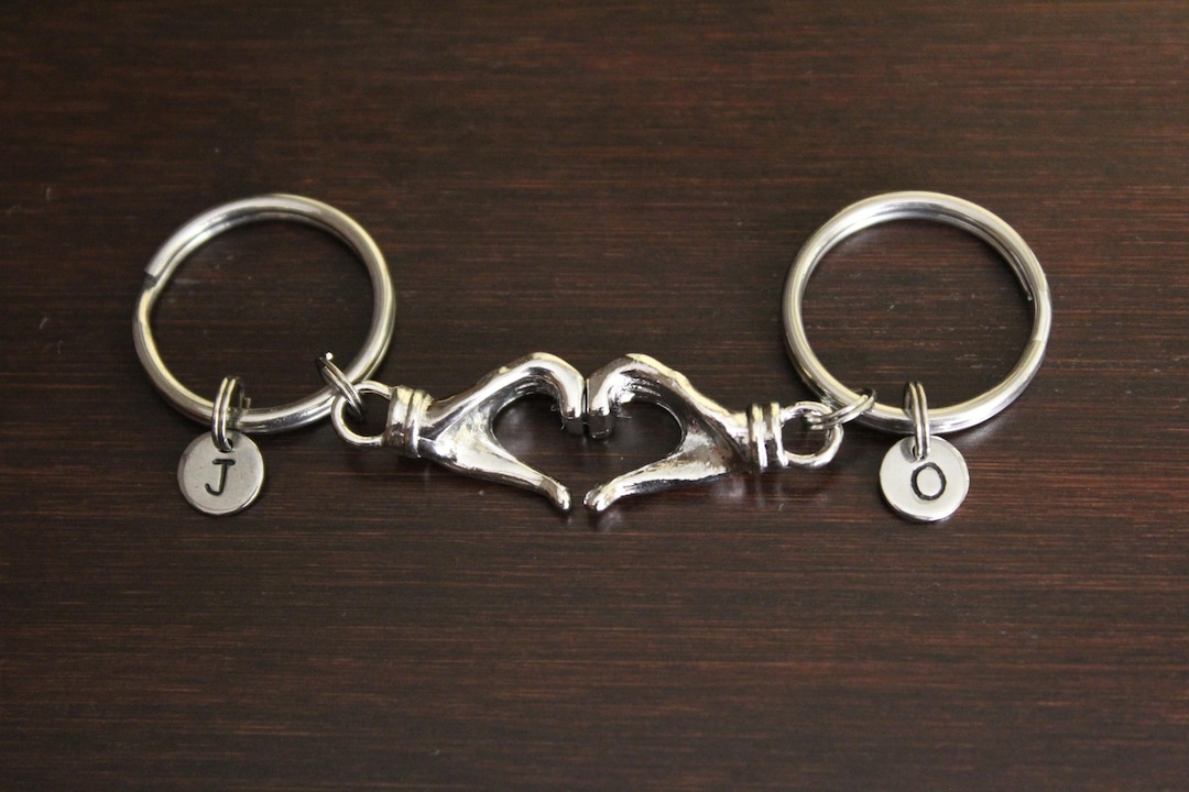 Hand Heart Set Key Ring/ Keychain / Zipper Pull - Best Friends - Wife ...