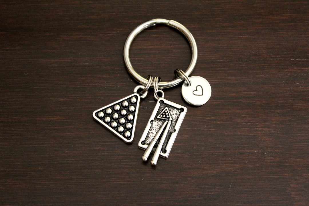 Pool Table and Rack Key Ring/ Keychain / Zipper Pull - Billiards Table ...