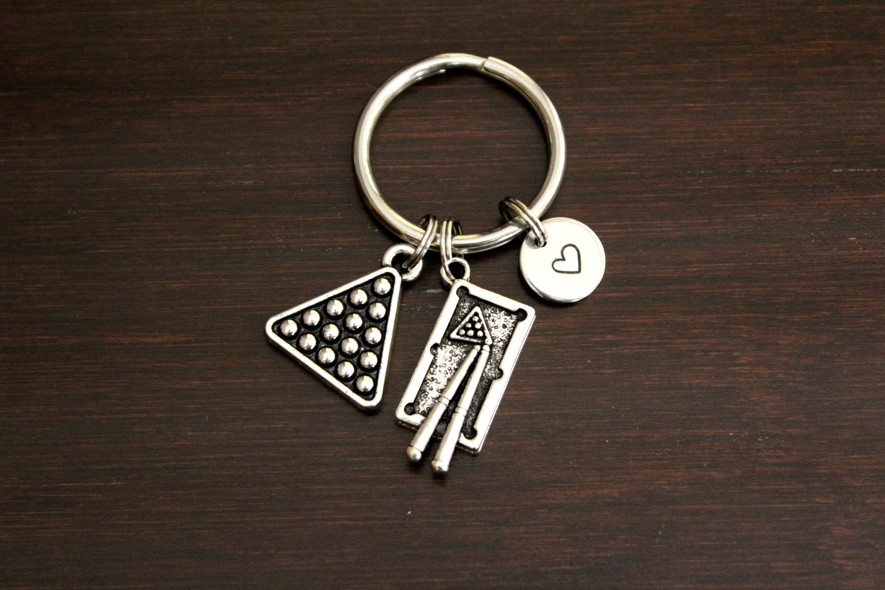 Pool Table and Rack Key Ring/ Keychain / Zipper Pull - Billiards Table ...