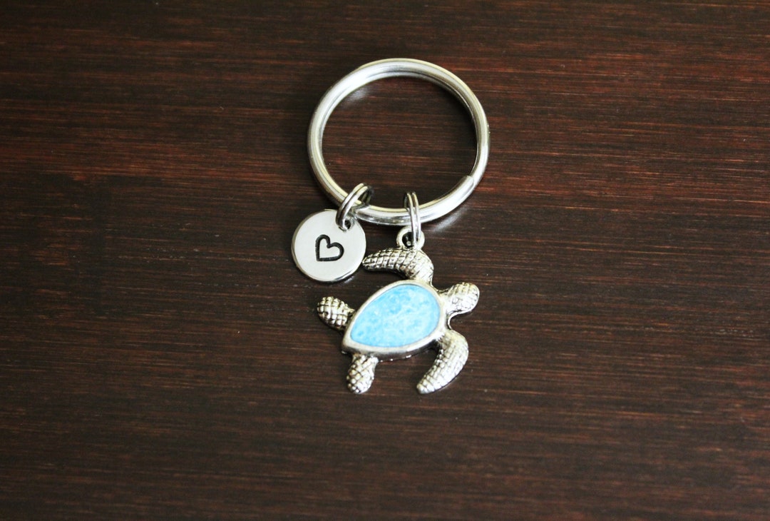 Sea Turtle Key Ring/ Keychain / Zipper Pull - Blue Stone - Sea Turtle ...