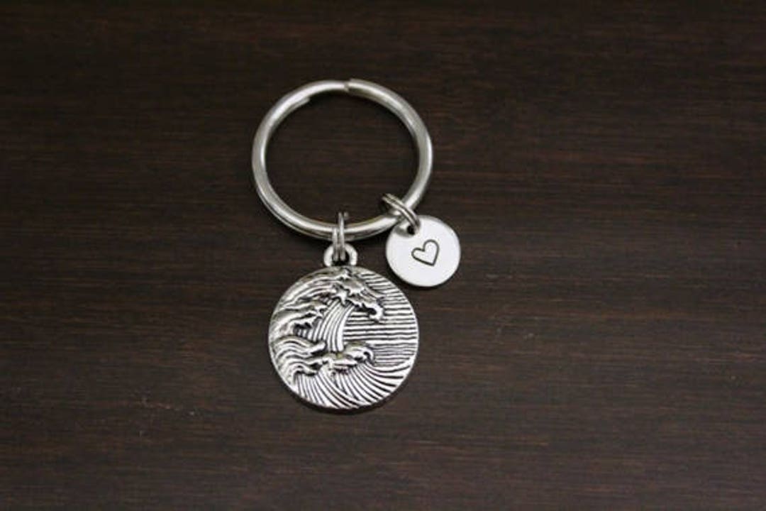 Waves Key Ring/keychain/zipper Pull - Beach Keychain - Waves Gift ...