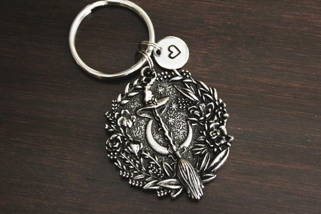 Witch's Broom LARGE Key Ring/ Keychain / Zipper Pull - Wiccan - Goth ...