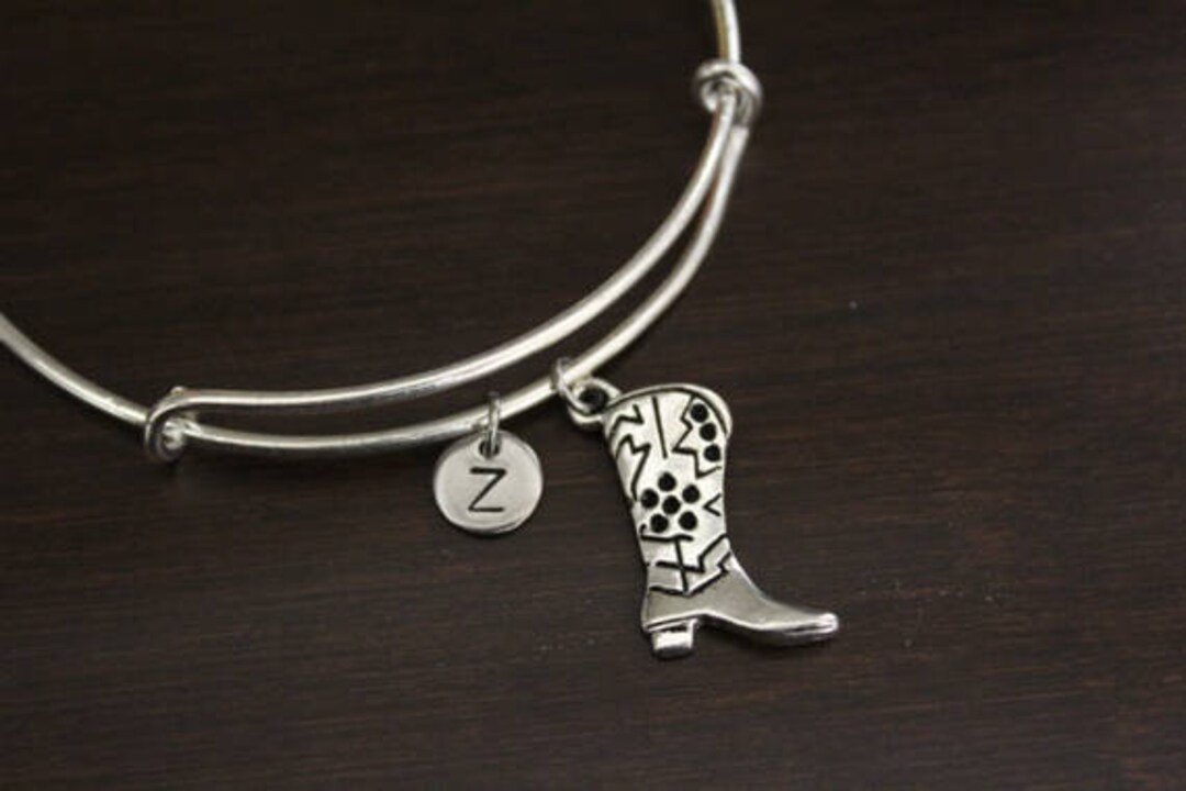 Cowboy Boot Bangle Bracelet - Cowboy Gift - Cowgirl Gift - Boot Charm ...