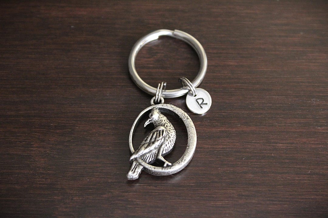 Crow Raven Bird Key Ring/ Keychain / Zipper Pull - Black Bird Charm ...