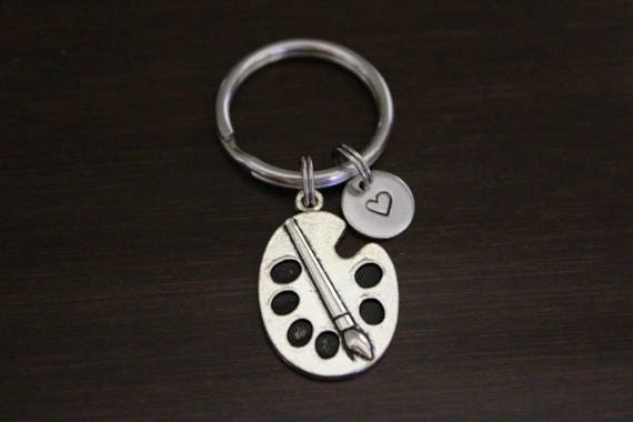 Paint Palette Key Ring/ Keychain / Zipper Pull Art Teacher | Etsy