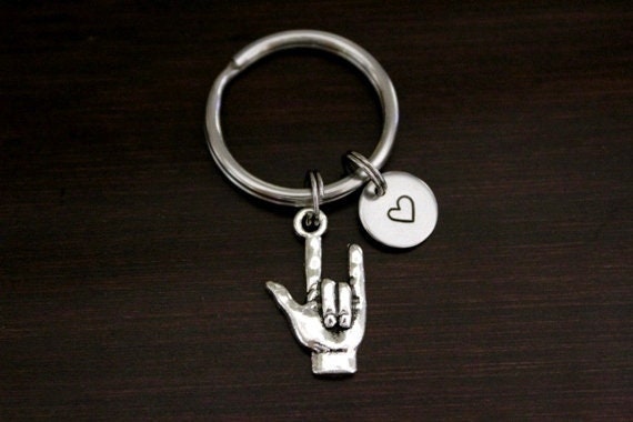 Sign Language Key Ring/ Keychain / Zipper Pull Sign Language - Etsy