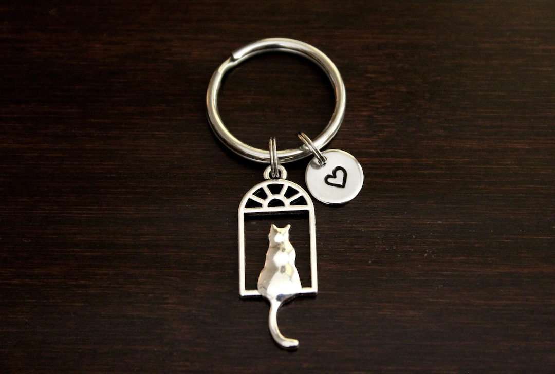 Cat in the Window Key Ring/ Keychain / Zipper Pull - Cat Keychain - Cat ...