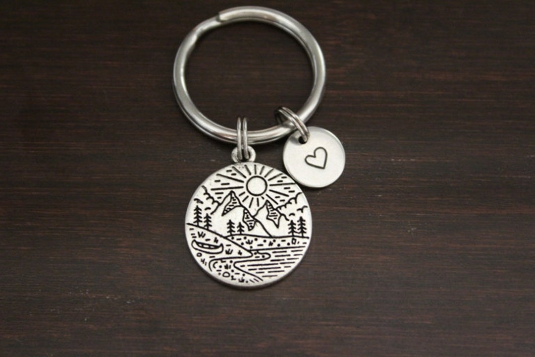 Mountain Range With Canoe Key Ring/ Keychain / Zipper Pull - the ...