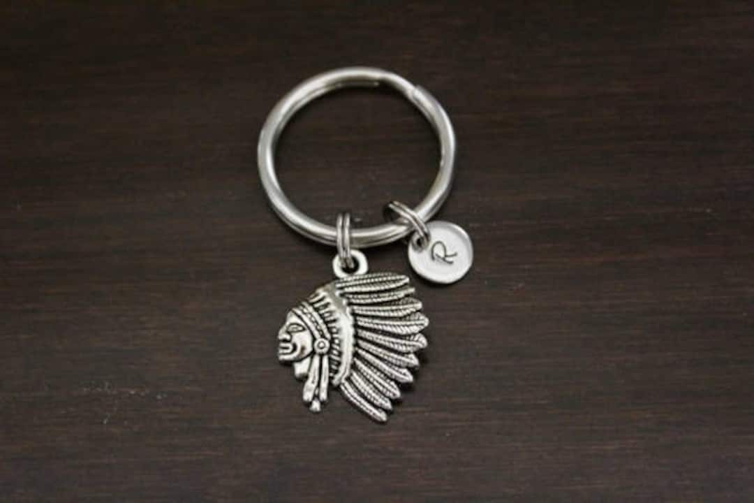 Indian Head Key Ring/ Keychain / Zipper Pull - Indian Keychain - Native ...
