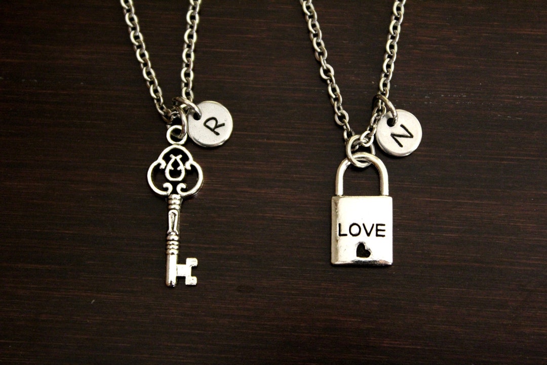 Lock & Heart Key Set Necklace - Key to My Heart Necklace - Key Jewelry ...