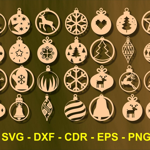 Christmas Balls Svg - Etsy