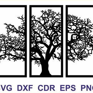 SVG Tree Panel Wall Art Decor, Vector Model Large Tree of Life Vector ...