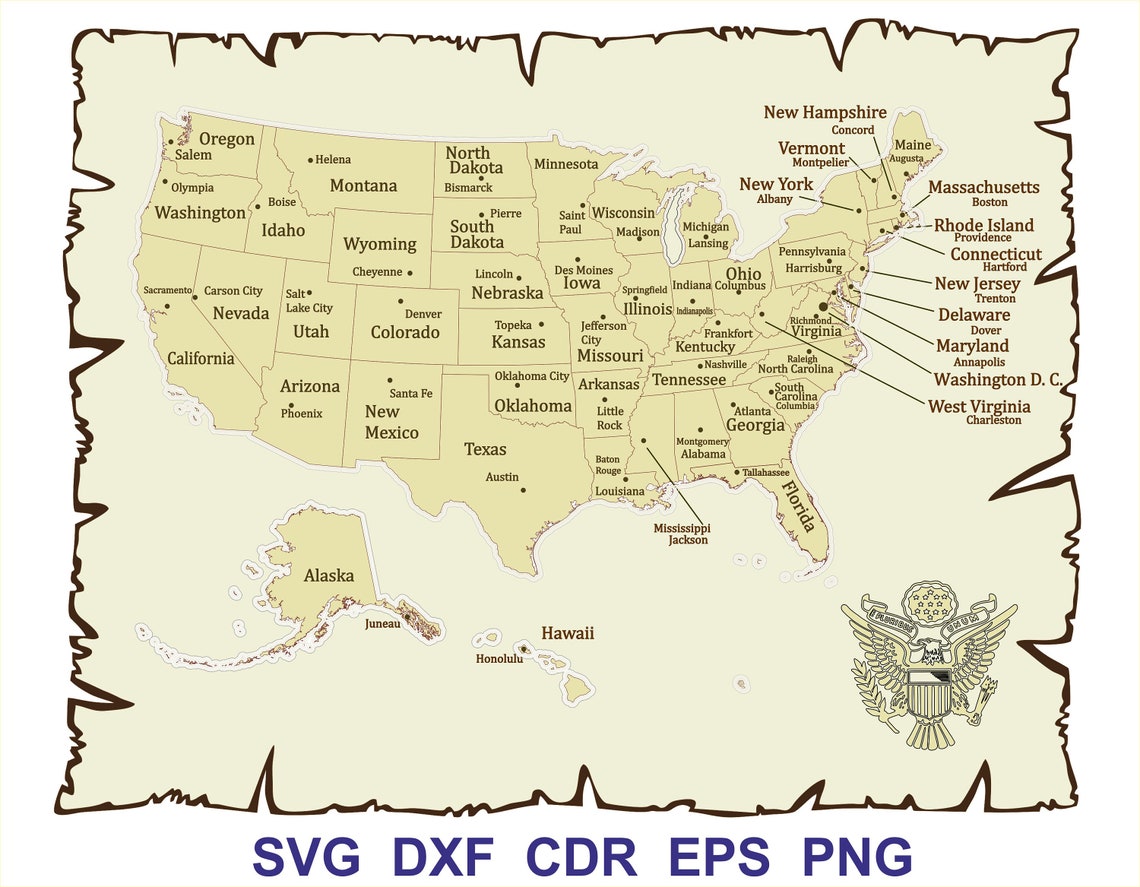 USA Map Vector, US Map, Usa Map Png, Vintage Map Png, Old Map, Us Map ...