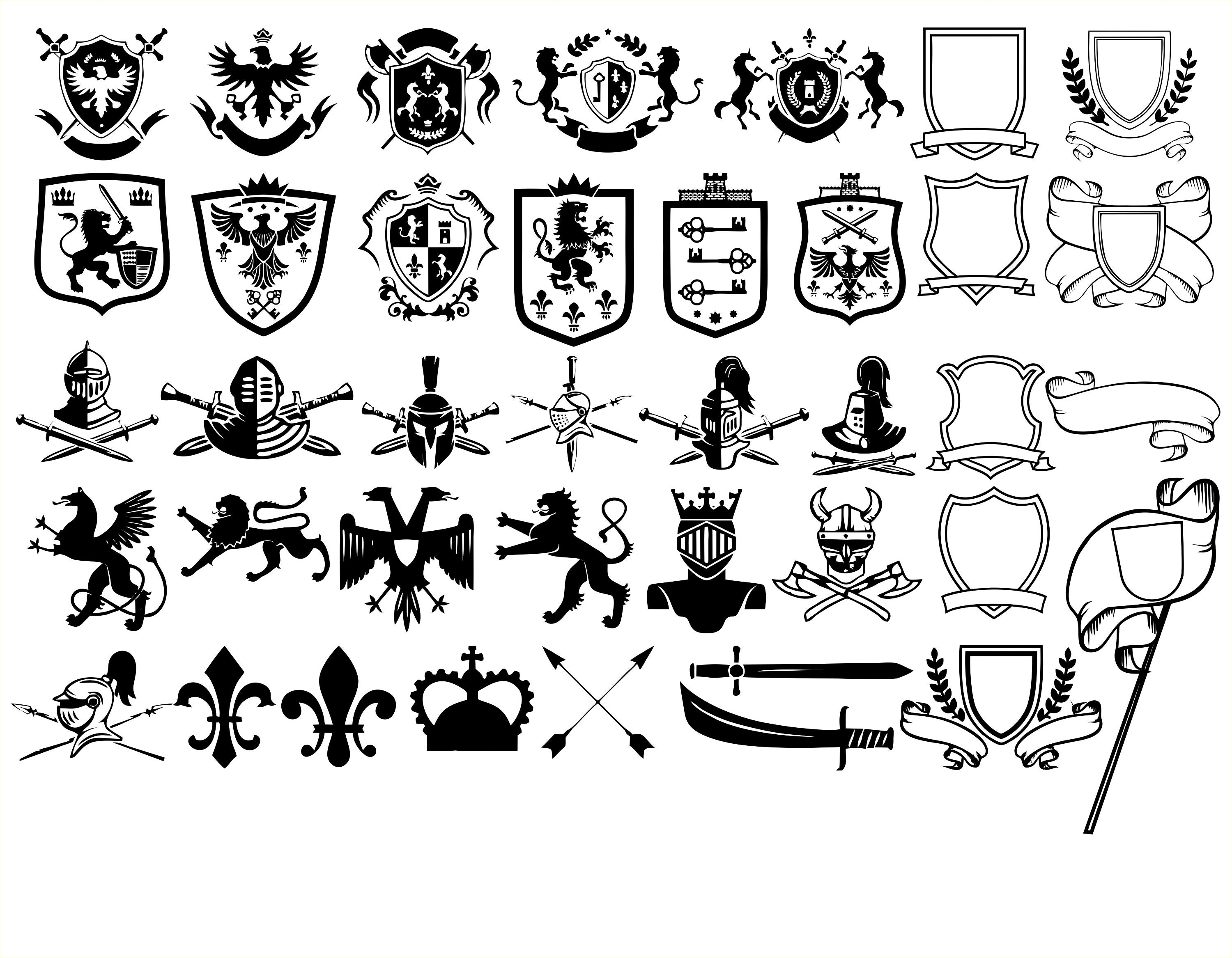 Shield Svg Bundle Ornament Heraldic Svg Shield Svg Crown - Etsy Australia