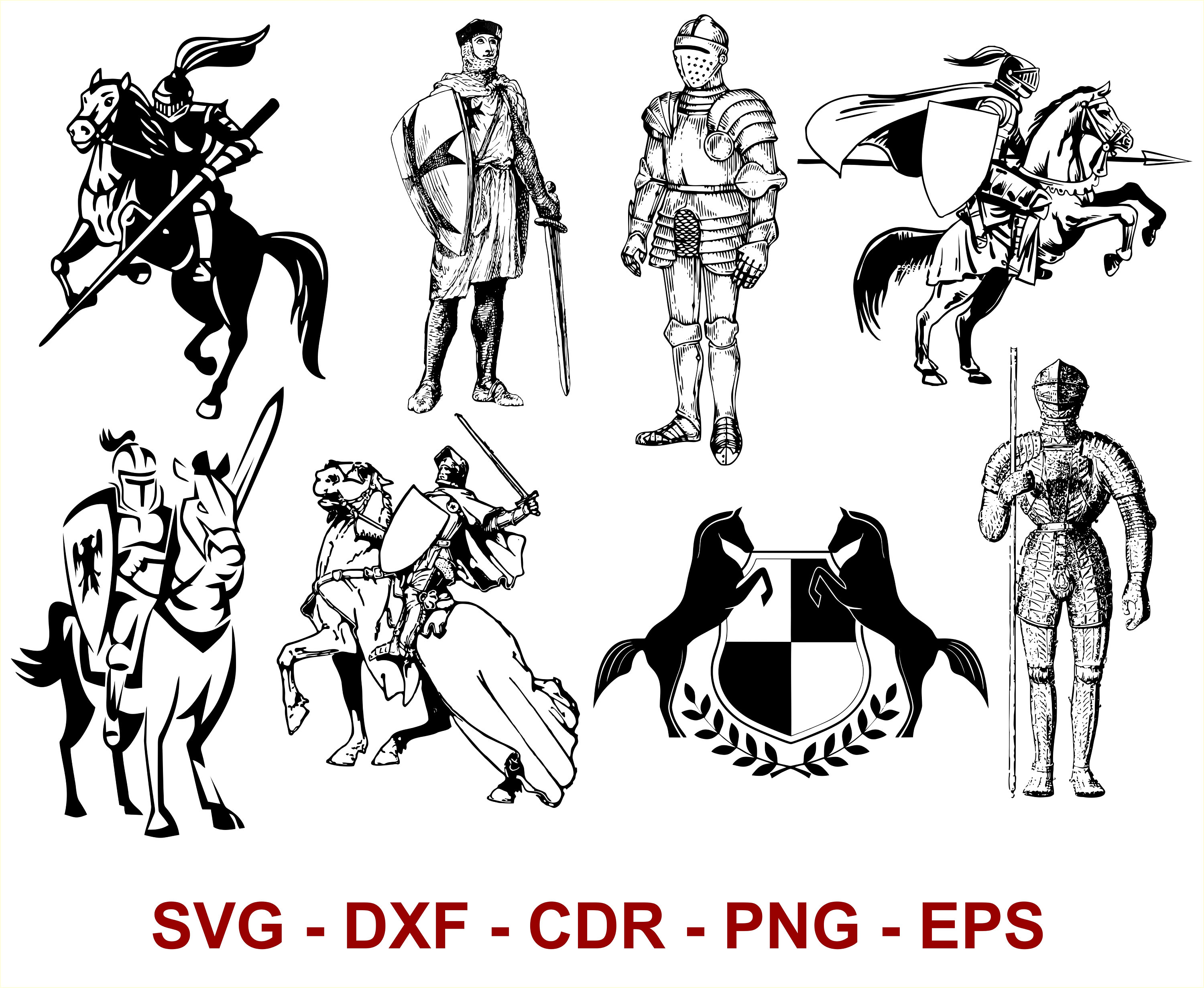Knight Bundle Svg Knight Tattoo Knight Clip Art Knight Svg - Etsy