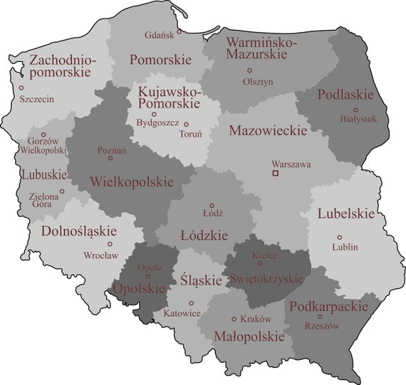 Mapa Polski Mapy Do Wpinania Polski, Reginów, Państw, Europy