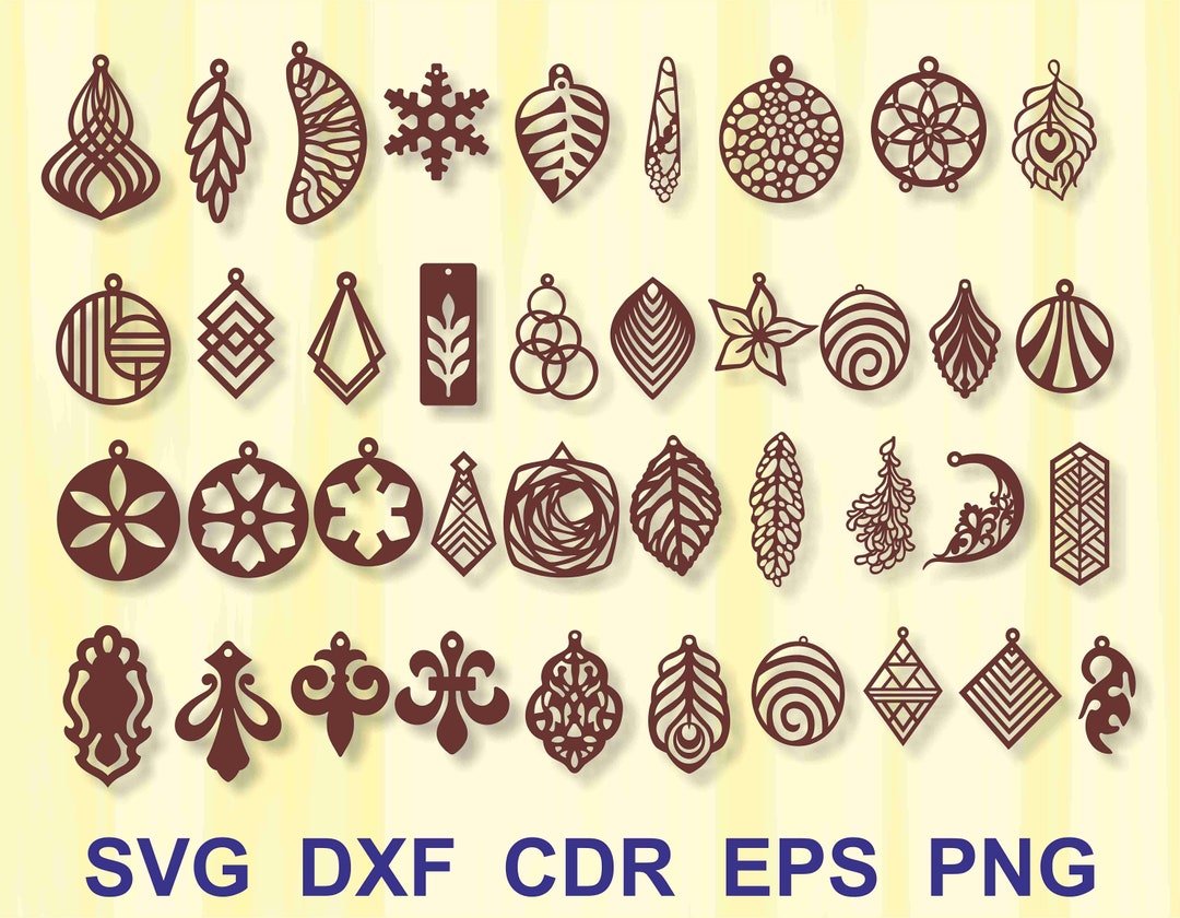 Earring Templates for Laser Cutting Decoration Pattern Geometric Files ...