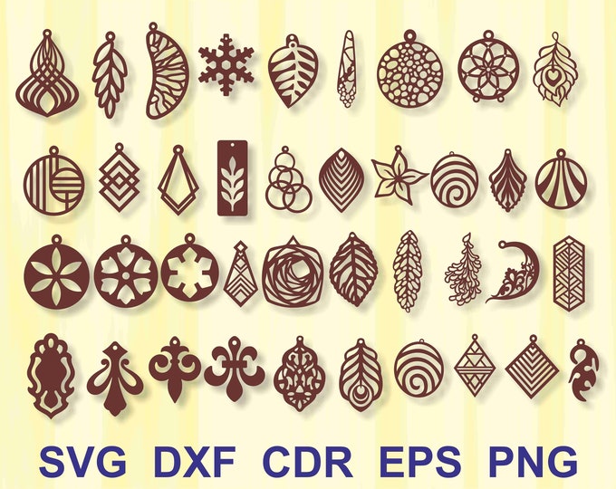 Buy Earring Templates for Laser Cutting Decoration Pattern Geometric ...