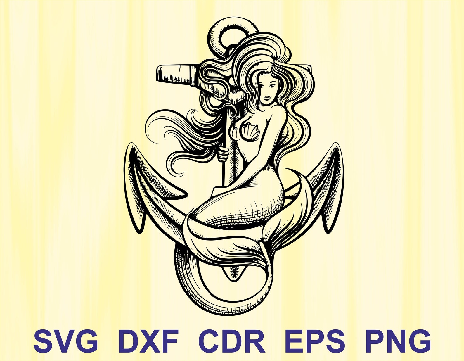 Mermaid and Anchor Svg, Anchor Svg, Mermaid Tail Svg, Mermaid, Anchor ...