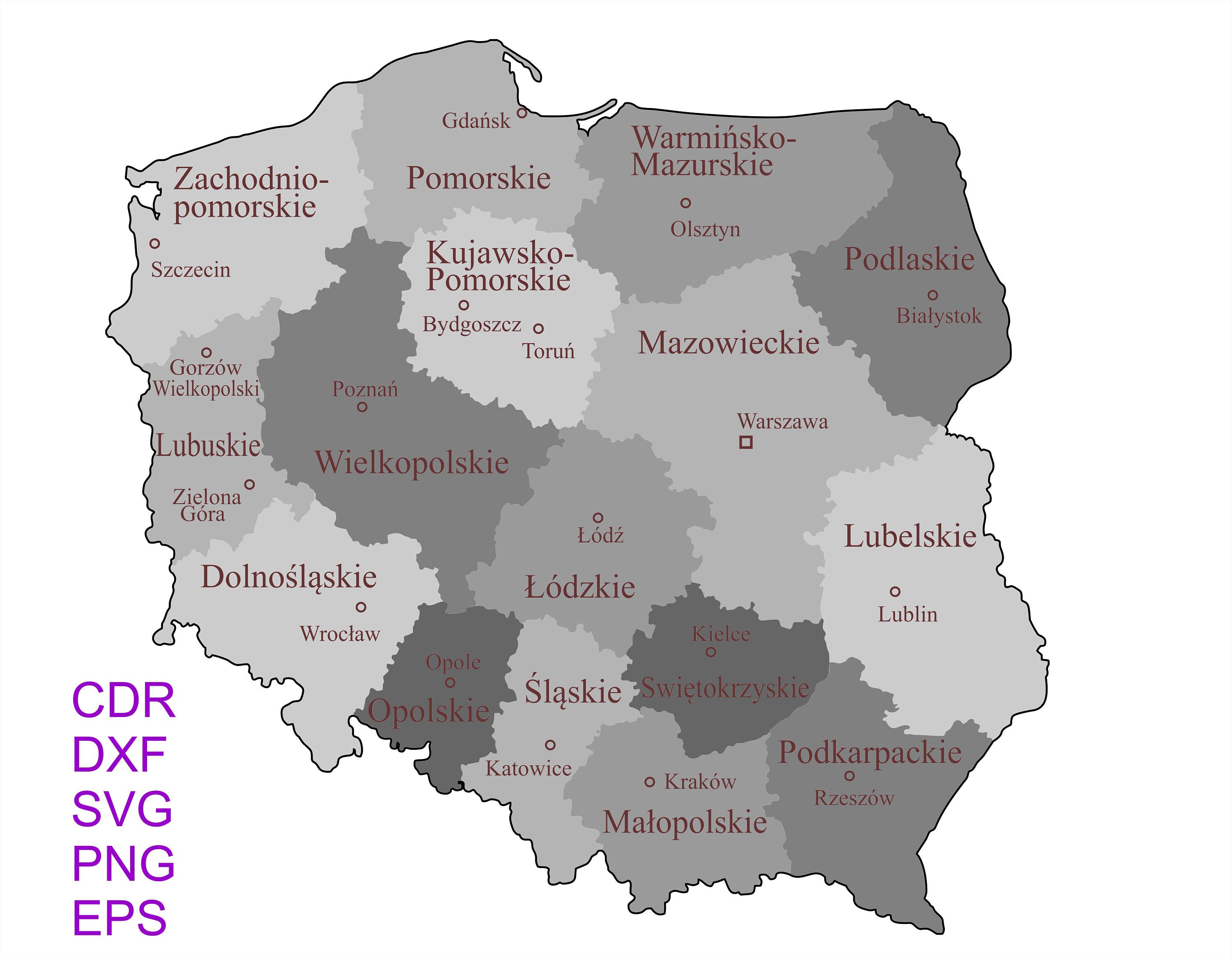 Poland Map Vector, Mapa Polski, Mapa Rzeczypospolitej Png, Vintage Map ...