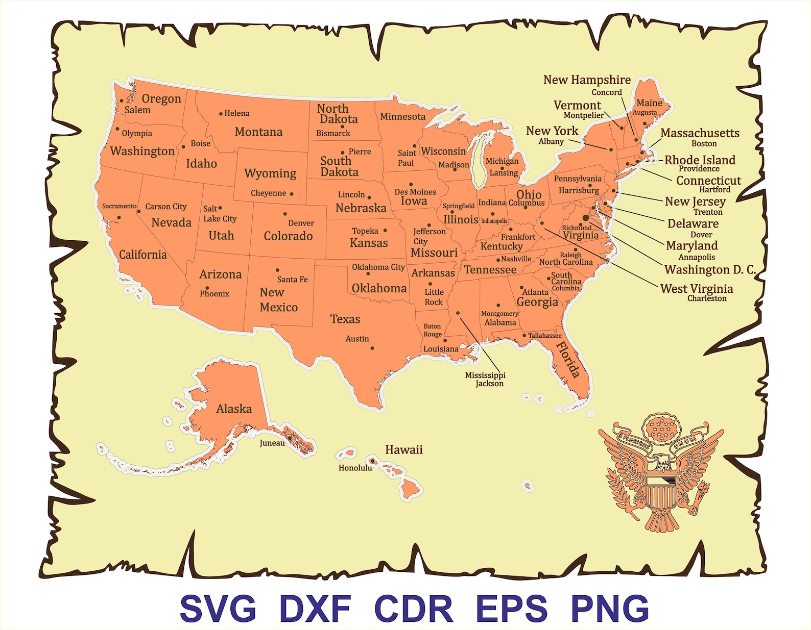 USA Map Vector, US Map, Usa Map Png, Vintage Map Png, Old Map, Us Map ...