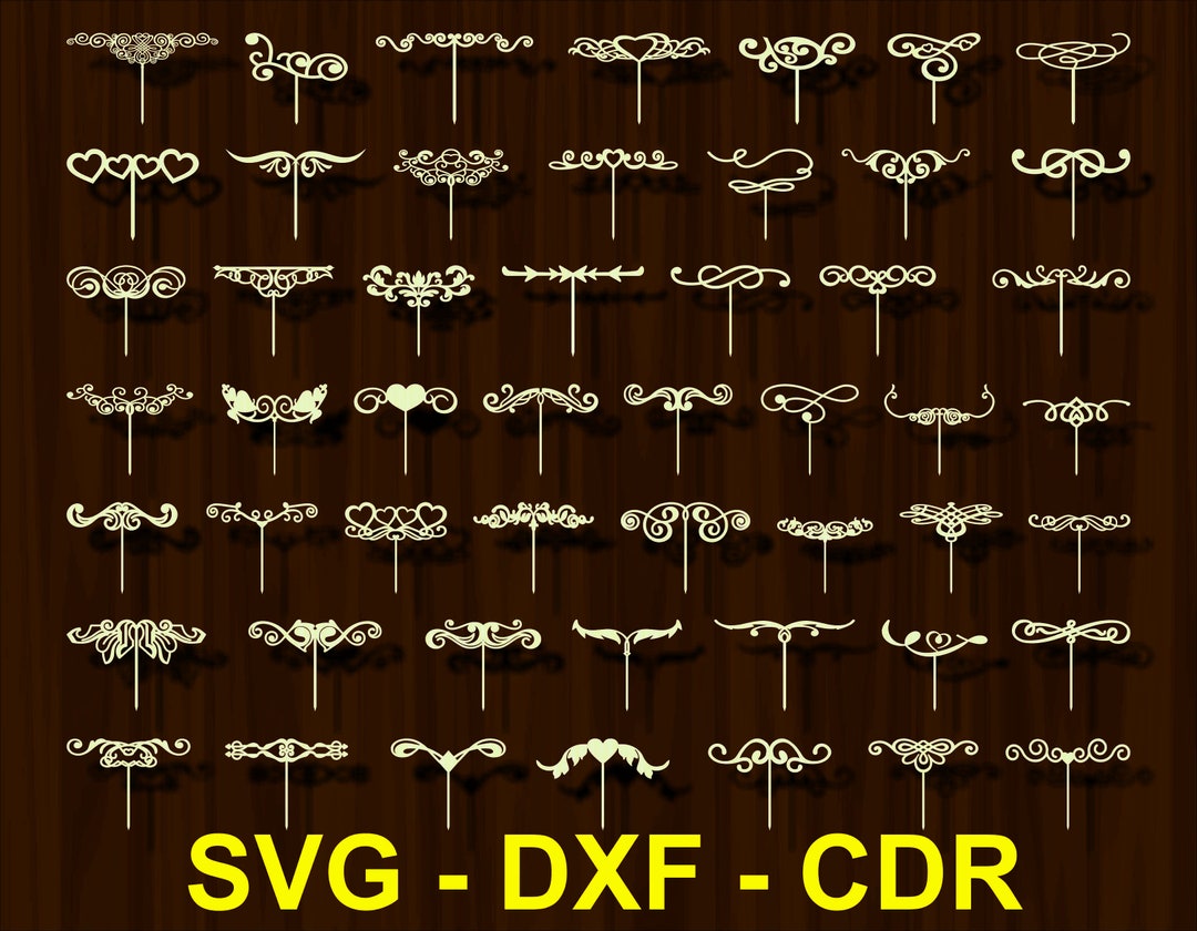 Cake Topper Elements Svgbirthday Cake Topper Svgwedding Cake - Etsy ...