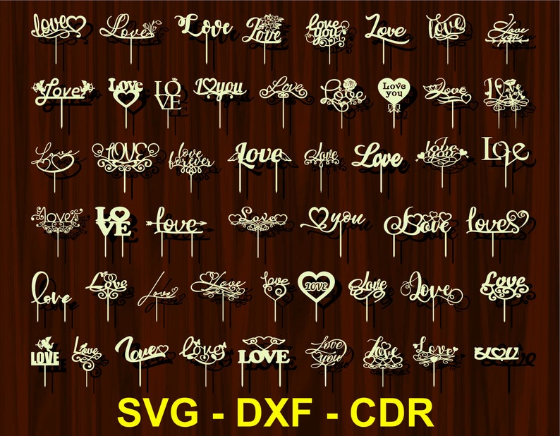 Love Cake Topper Svg Cnc Bride And Groom Cake Topper For Etsy Canada