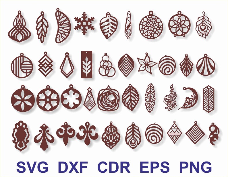 Earring Templates for Laser Cutting Decoration Pattern Geometric Files ...