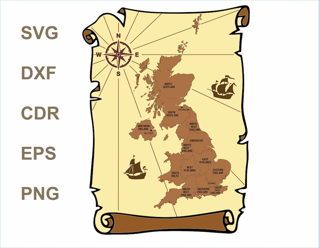 Great Britain Map Clipart, Gb Map, Uk Map Svg, Uk Map Eps, Old Map, Uk ...