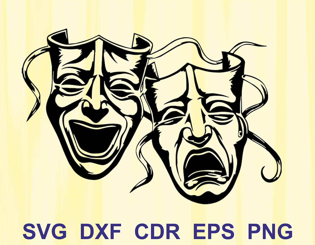 Vector Theater Masks, Comedy Tragedy Svg, Comedy Masks Svg, Masks Svg ...