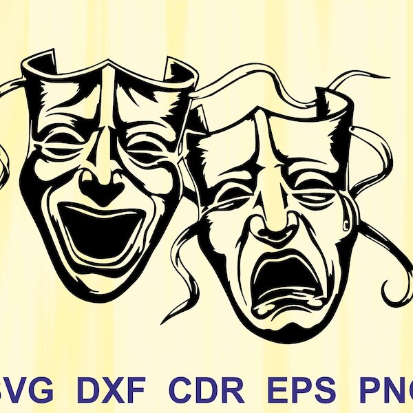 Theater Mask Svg - Etsy