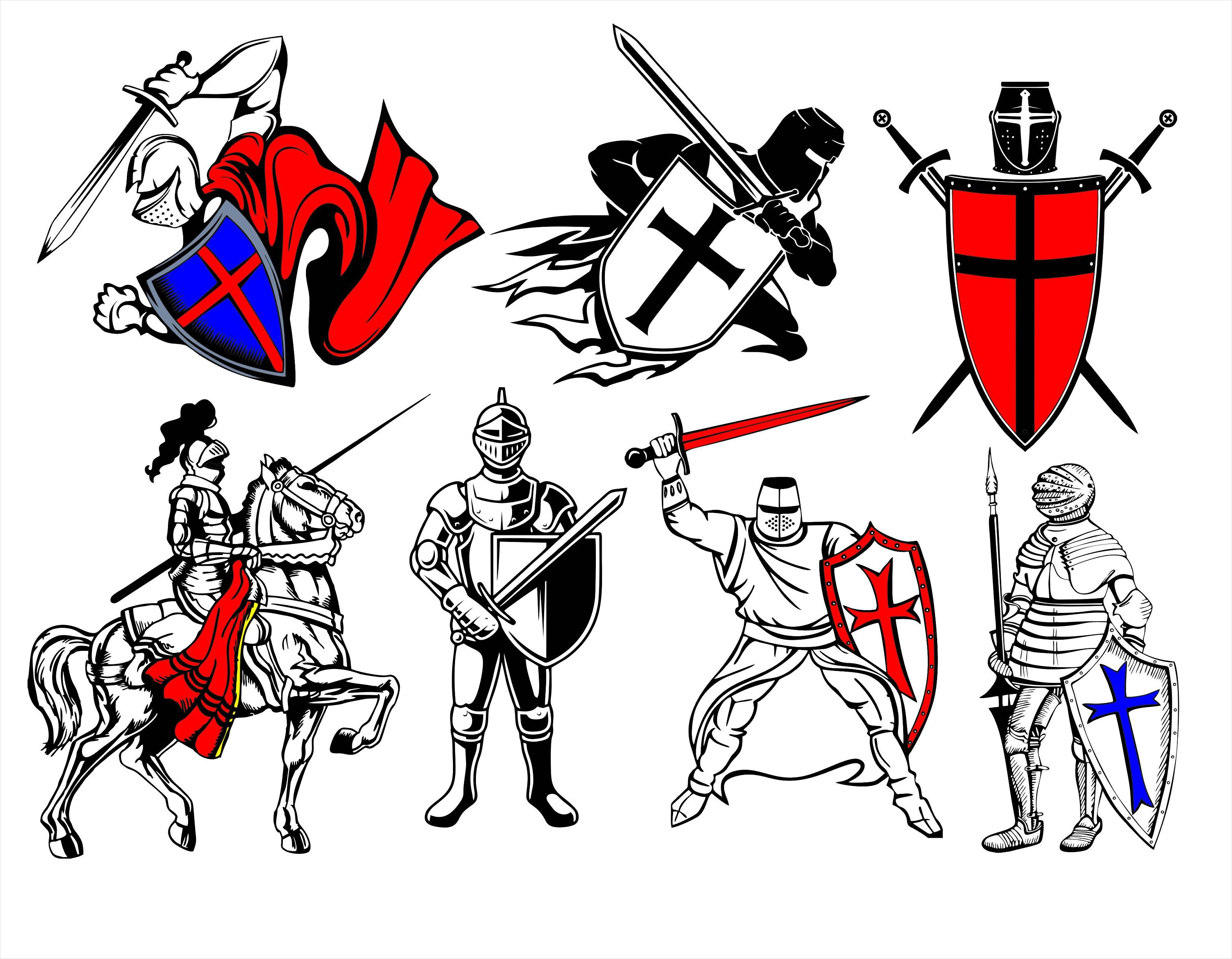 Knight Bundle Svg Knight Tattoo Knight Clip Art Knight Svg - Etsy