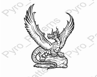 Pyrography Wood burning Chinese Dragon Pattern Printable | Etsy