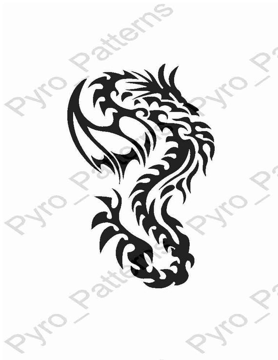 Pyrography Wood burning Chinese Dragon Pattern Printable | Etsy