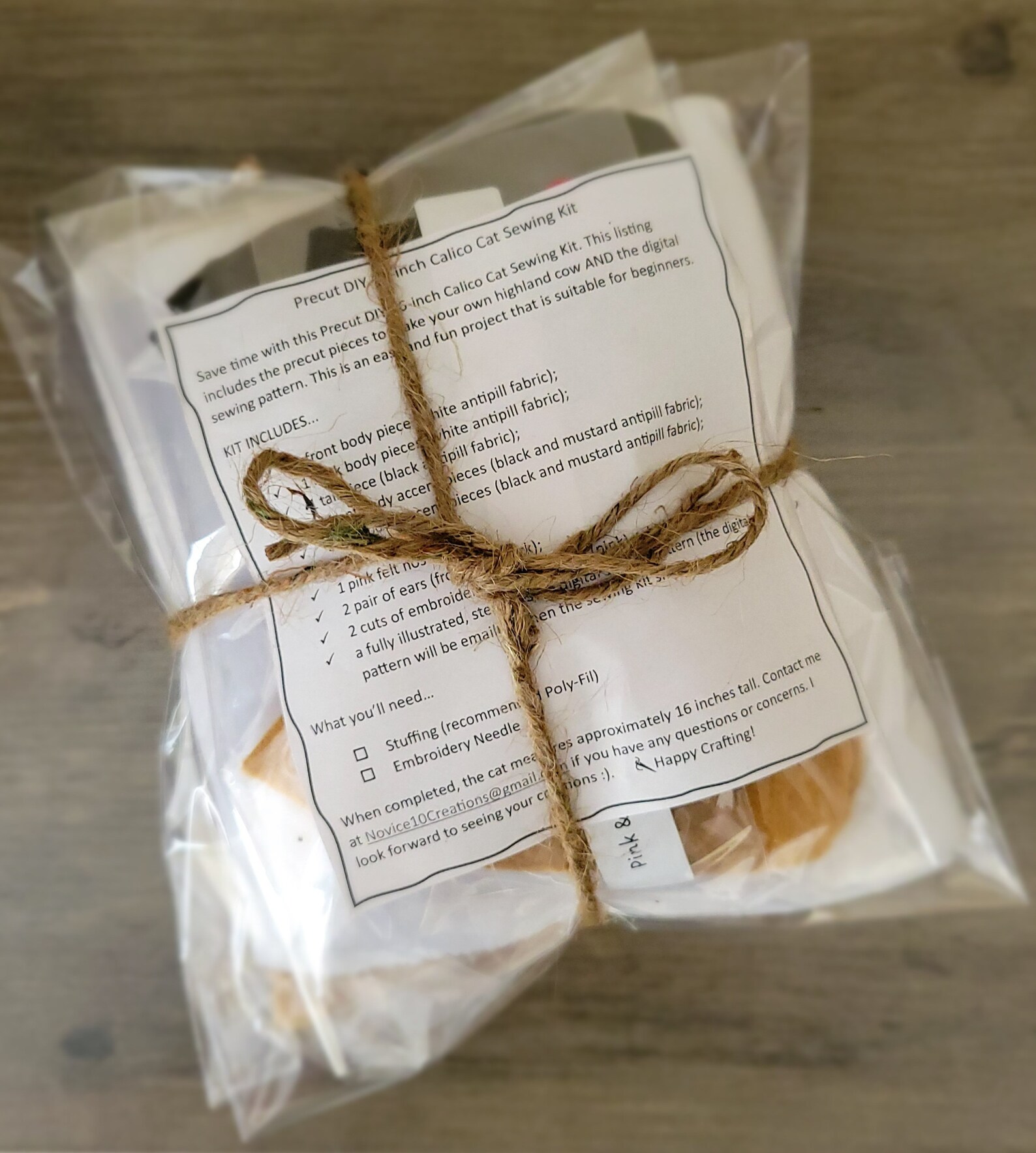 Precut DIY 16-inch Calico Cat Sewing Kit, Sew Your Own Kitten Kit ...