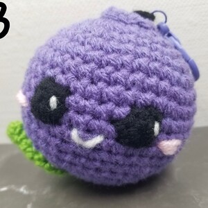 Crochet Blueberry Keychain Stuffies, Amigurumi Blueberry Stress Ball ...