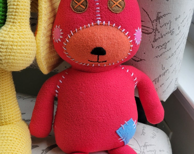 Cocomelon Red Teddy Bear, JJ Red Bear, Boba Bear, 19-inch Soft Red ...