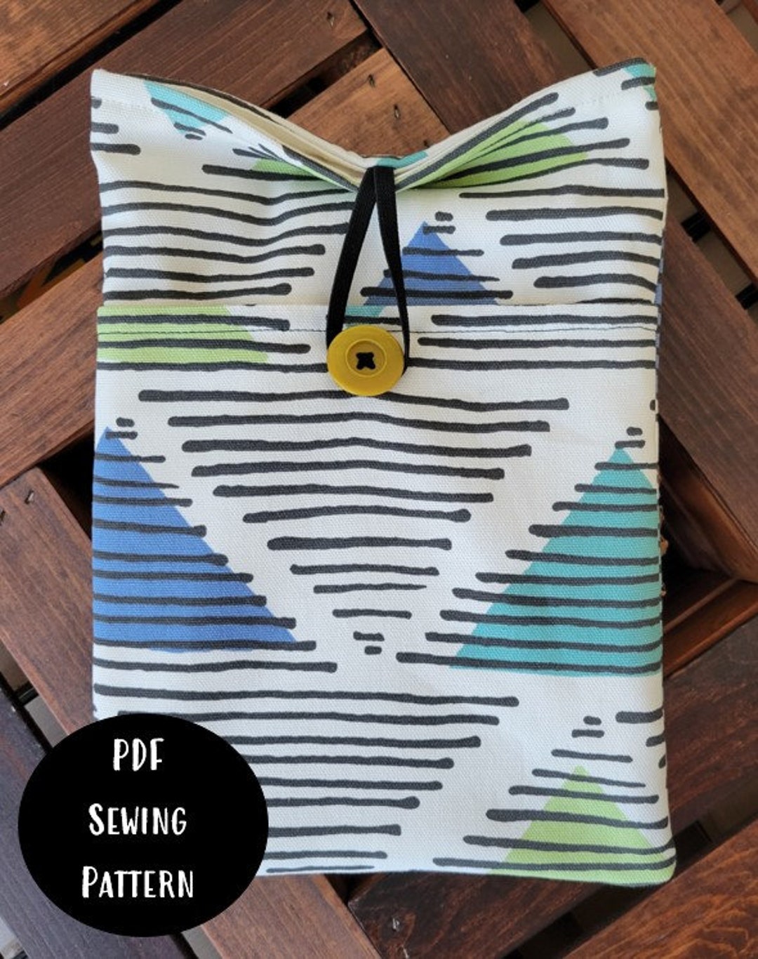 Padded Book Sleeve Sewing Pattern and Tutorial, Easy Sewing Pattern ...