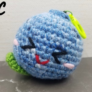 Crochet Blueberry Keychain Stuffies, Amigurumi Blueberry Stress Ball ...