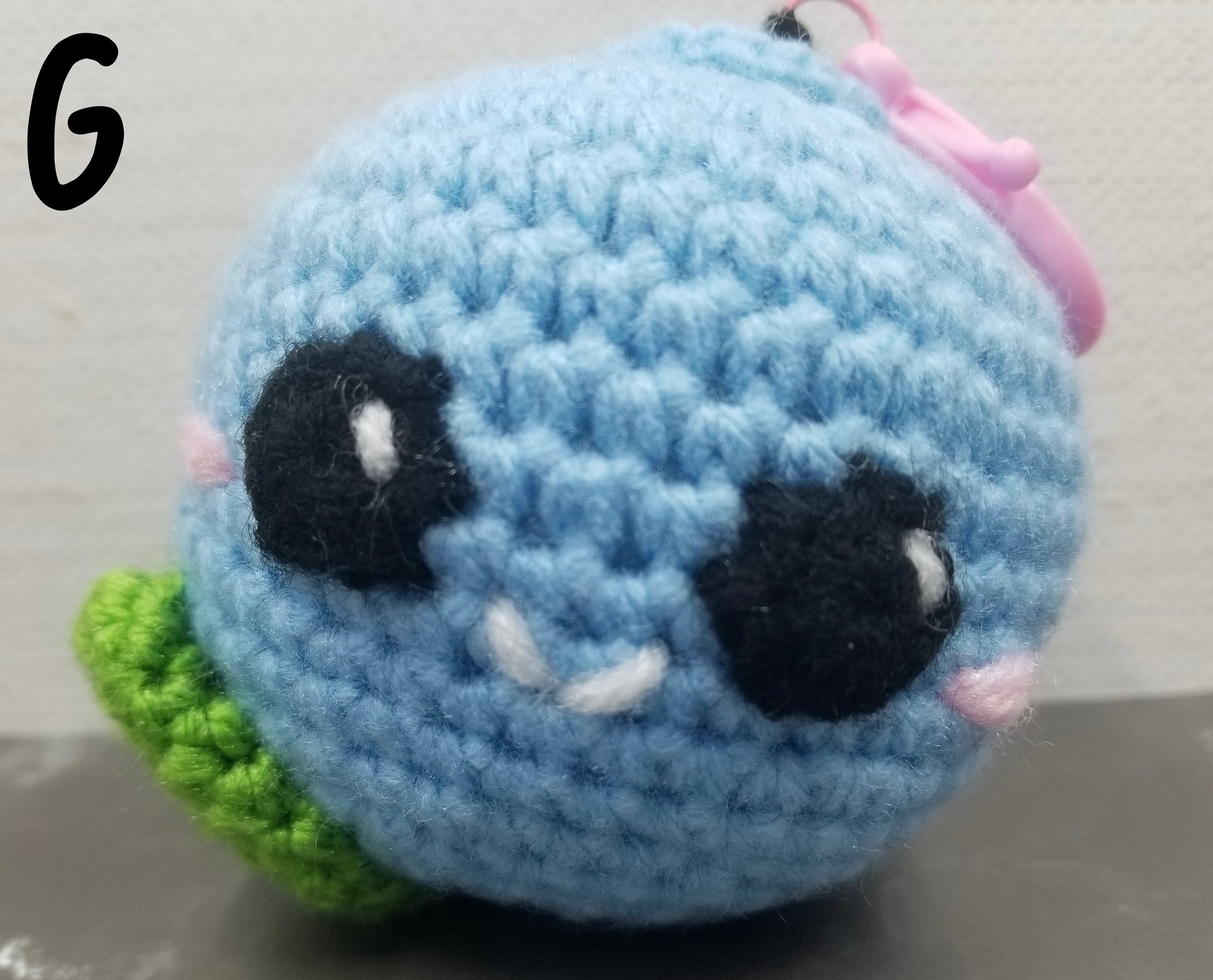 Crochet Blueberry Keychain Stuffies, Amigurumi Blueberry Stress Ball ...
