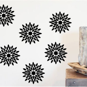 Small Flower Vinyl Decal Set of 9 / Flower Wall Sticker / | Etsy